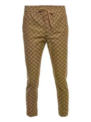 Gucci Jacquard Drawstring-waist Trousers - Neutrals