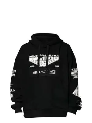 Dolce & Gabbana Graphic Print Cotton Hoodie - Black