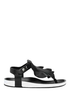 Isabel Marant Étoile Leather Ruffle-trim Sandals - Black