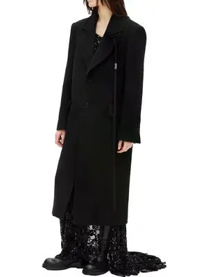 ANN DEMEULEMEESTER Aldina Peak-lapel Button-fastening Coat - Black