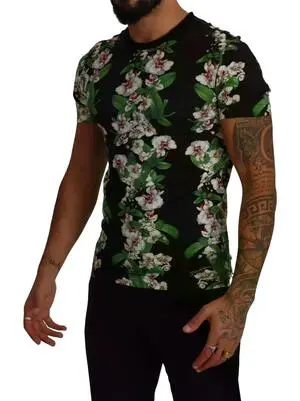 Dolce & Gabbana Orchid-print T-shirt - Black