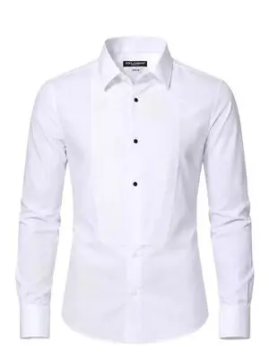Dolce & Gabbana Bib-front Poplin Shirt - White
