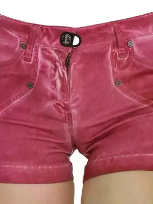 Plein Sud Faded Angled-stitching Mini Shorts - Pink