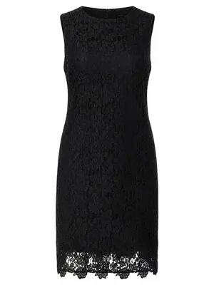 Dolce & Gabbana Sleeveless Mini Dress With Scalloped Hem - Black