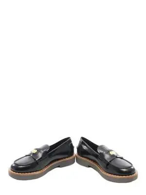 Miu Miu 2010s Leather Penny Loafers - Black