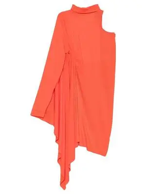 Balenciaga One-shoulder Draped Mini Dress - Orange
