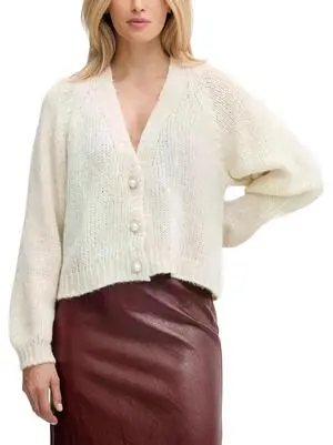 HAVEONE V-neck Long-sleeved Cardigan - Neutrals