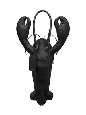 Thom Browne Lobster-motif Leather Tote Bag - Black