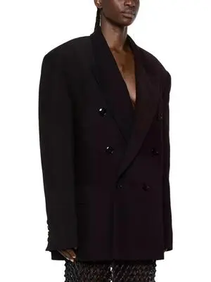 A.M.G. Double-breasted Peak-lapel Jacket - Black