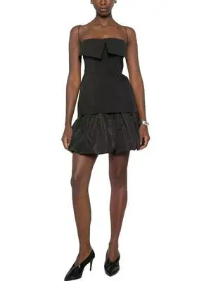 A.M.G. Pleated Puff Mini Skirt - Black