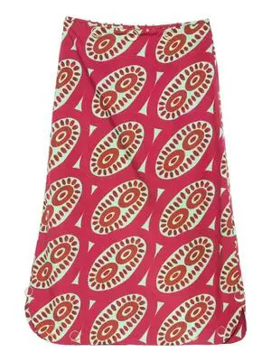 Themis Z Selena Geometric Print Midi Skirt - Pink