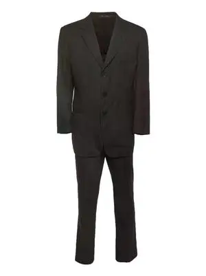 Emporio Armani Pinstriped Wool Suit - Black