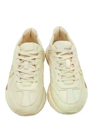 Gucci Rhyton Low-top Sneakers With Logo Print - Neutrals