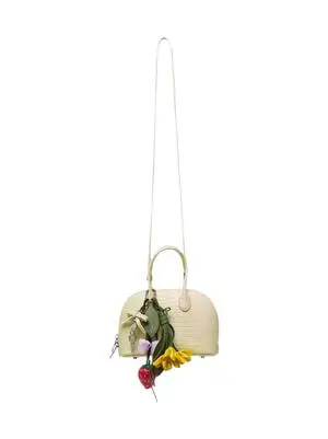 SELF-PORTRAIT Lizard-effect Mini Bag With Charm Detail - Yellow