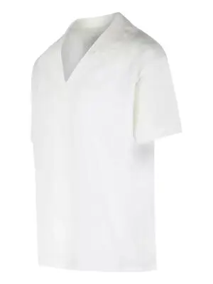 MAISON MARGIELA Spread Collar V-neck T-shirt - White