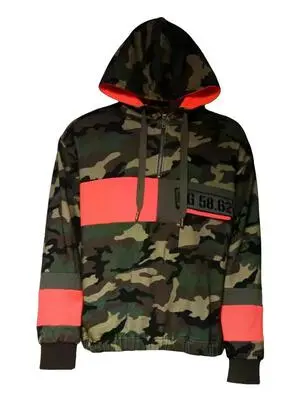 Dolce & Gabbana Camouflage Print Colour-block Hoodie - Green