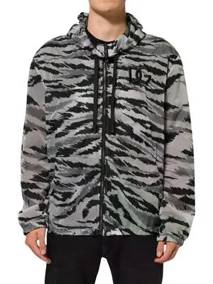 Dolce & Gabbana Camouflage Print Hooded Zip-up Jacket - Grey