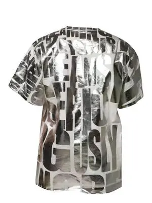 Dolce & Gabbana Metallic-effect Slogan-print T-shirt - White