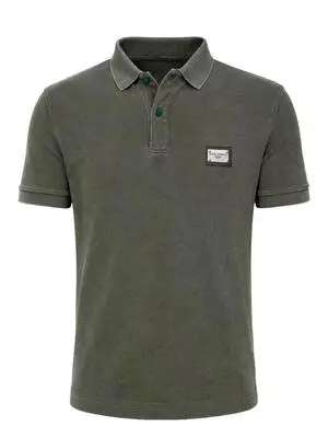 Dolce & Gabbana Logo-plaque Polo Shirt - Green