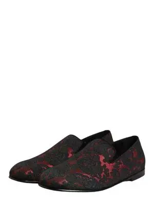 Dolce & Gabbana Jacquard Lace Pattern Loafers - Black