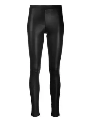 Theory Low-waist Skinny Lambskin Trousers - Black