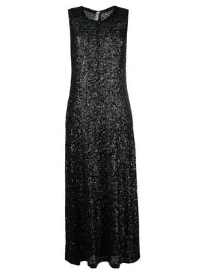 Norma Kamali Sequin-embellished Swing Dress - Black