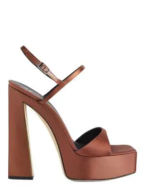 GIUSEPPE ZANOTTI Sylvy Satin Platform Sandals - Brown