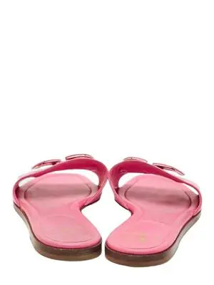 Valentino Garavani Vlogo Signature Leather Slide Sandals - Pink