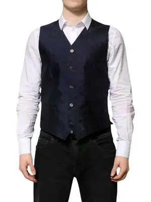 Dolce & Gabbana Logo-embossed Waistcoat - Blue