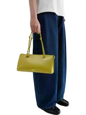 JIL SANDER Tangle Tent Leather Shoulder Bag - Green
