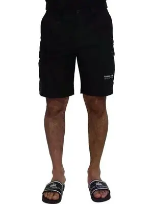 Dolce & Gabbana Cargo Shorts With Logo Patch - Black