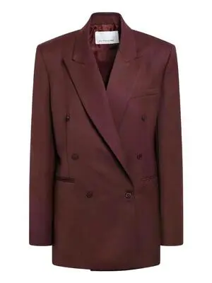 THE FRANKIE SHOP Burgundy Double-breasted Blazer - Red