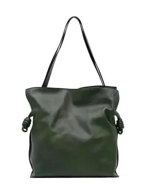 Loewe Calfskin Flamenco Knot Clutch Tote Bag - Green