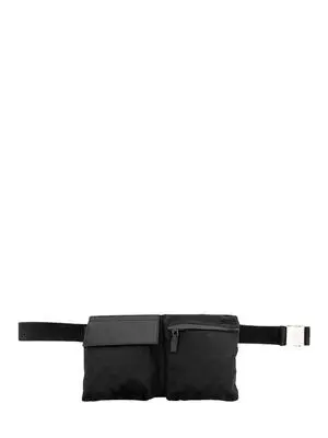 Gucci Gg Canvas Double Pocket Belt Bag - Black