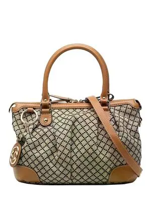 Gucci Diamante Canvas Sukey Satchel - Neutrals