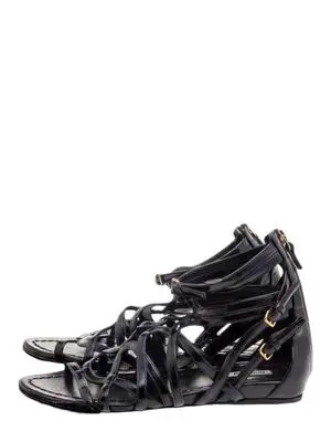 Miu Miu Patent Leather Gladiator Sandals - Black