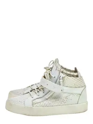GIUSEPPE ZANOTTI Python-embossed Leather Sneakers - White