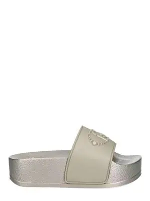 Liu Jo Logo-embossed Platform Slides - Neutrals