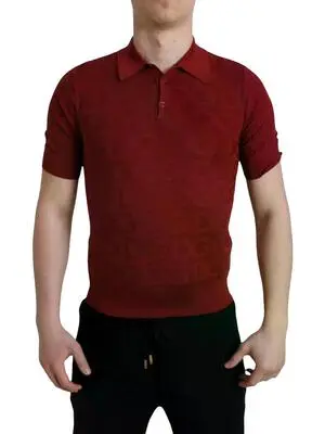 Dolce & Gabbana Logo-pattern Short-sleeve Polo Shirt - Red