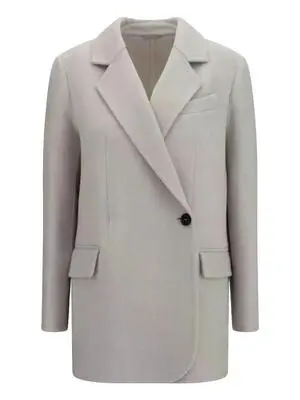Brunello Cucinelli Single-breasted Notched-lapel Jacket - Grey