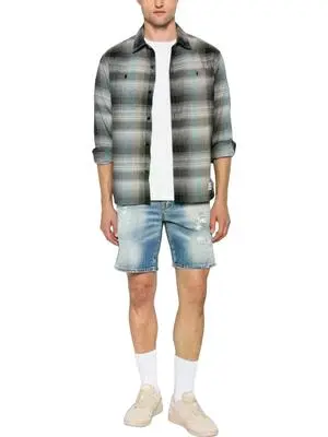 YES LONDON Distressed Faded Effect Denim Shorts - Blue