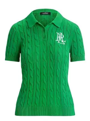 Ralph Lauren Cable-knit Cotton Polo Sweater - Green