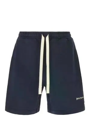 Palm Angels Logo Embroidered Bermuda Shorts - Blue