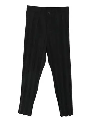 Issey Miyake Pleated Cropped Trousers - Black