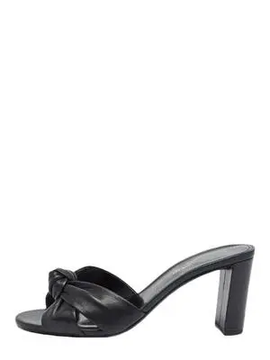 Saint Laurent Bianca Leather Heeled Sandals - Black
