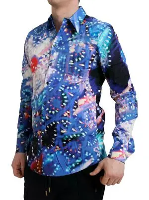 Dolce & Gabbana Luminarie Martini Printed Shirt - Blue