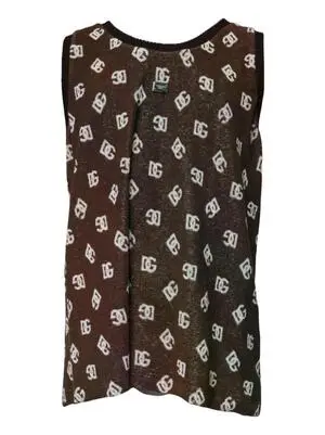 Dolce & Gabbana Monogram Logo Plaque Vest - Brown