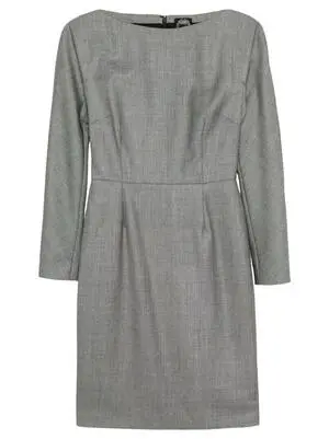 Dior Boat-neck Long-sleeve Dress - Grey