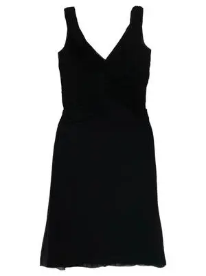 Prada V-neck Sleeveless Dress - Black
