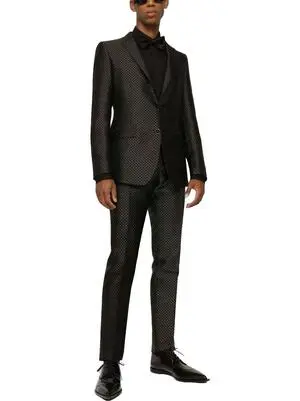 Dolce & Gabbana Martini-fit Jacquard Single-breasted Suit - Black